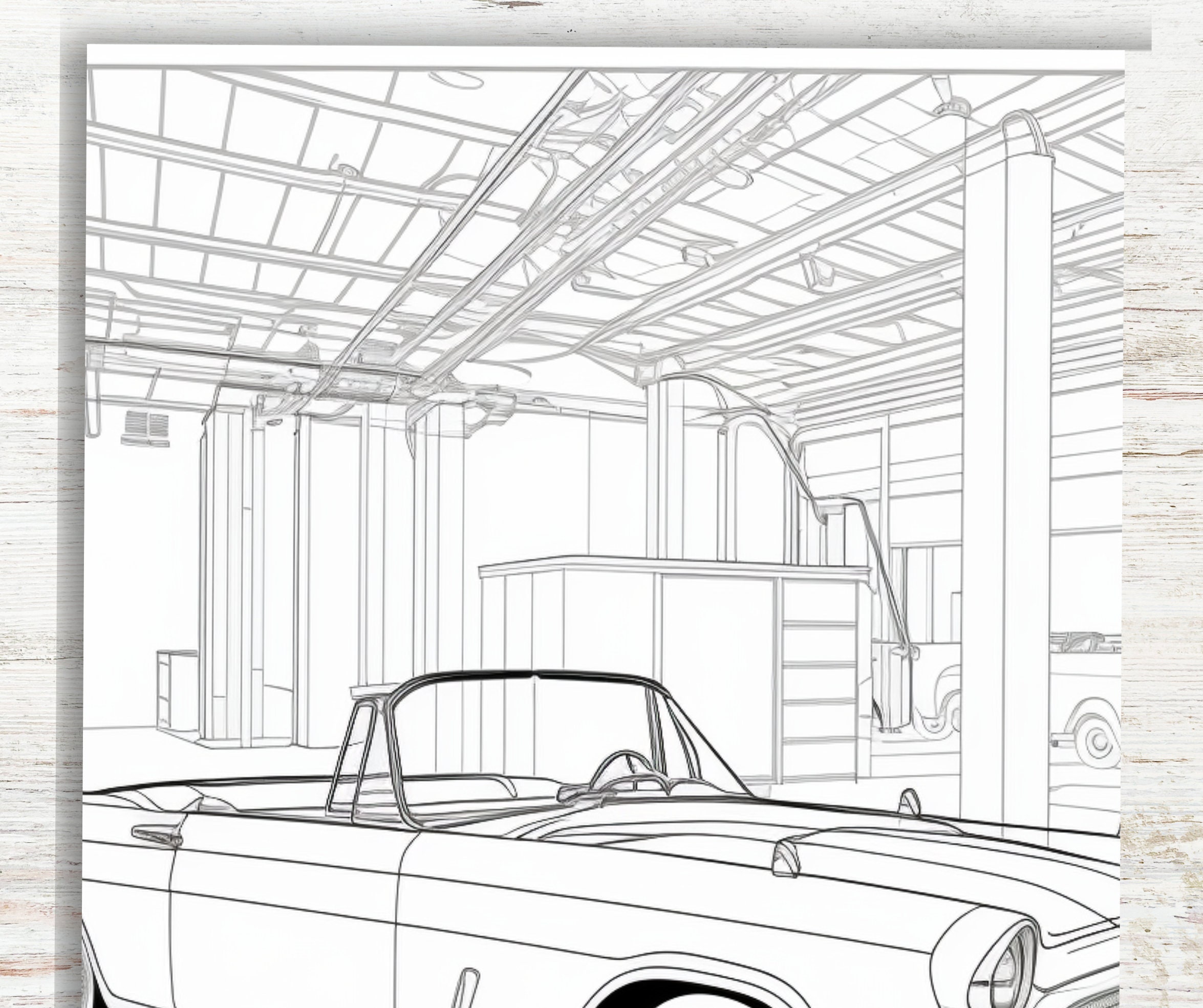 KDP Interior 50 Vintage Car Coloring Pages | 8.5" X 11" Printable PDF ...