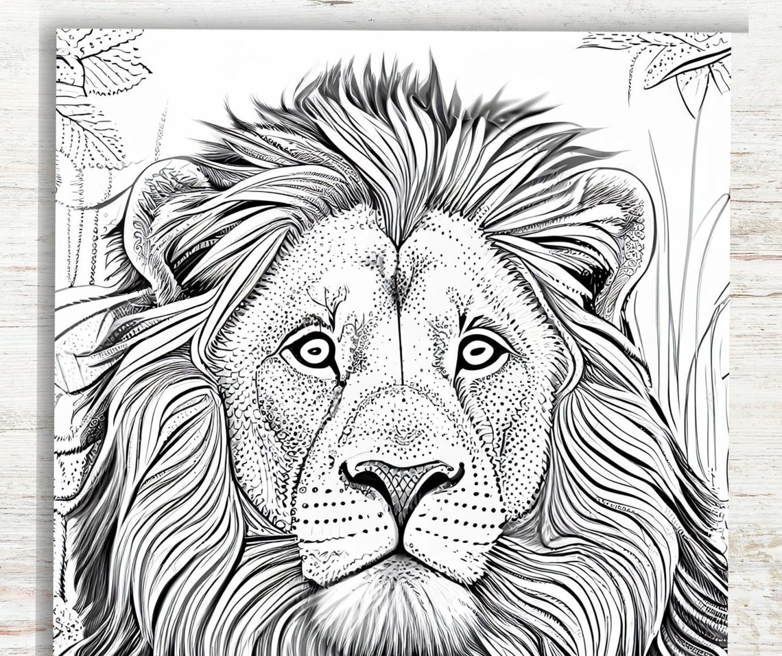 10 Realistic Lion Coloring Pages for Teens and Adults | Printable PDF ...