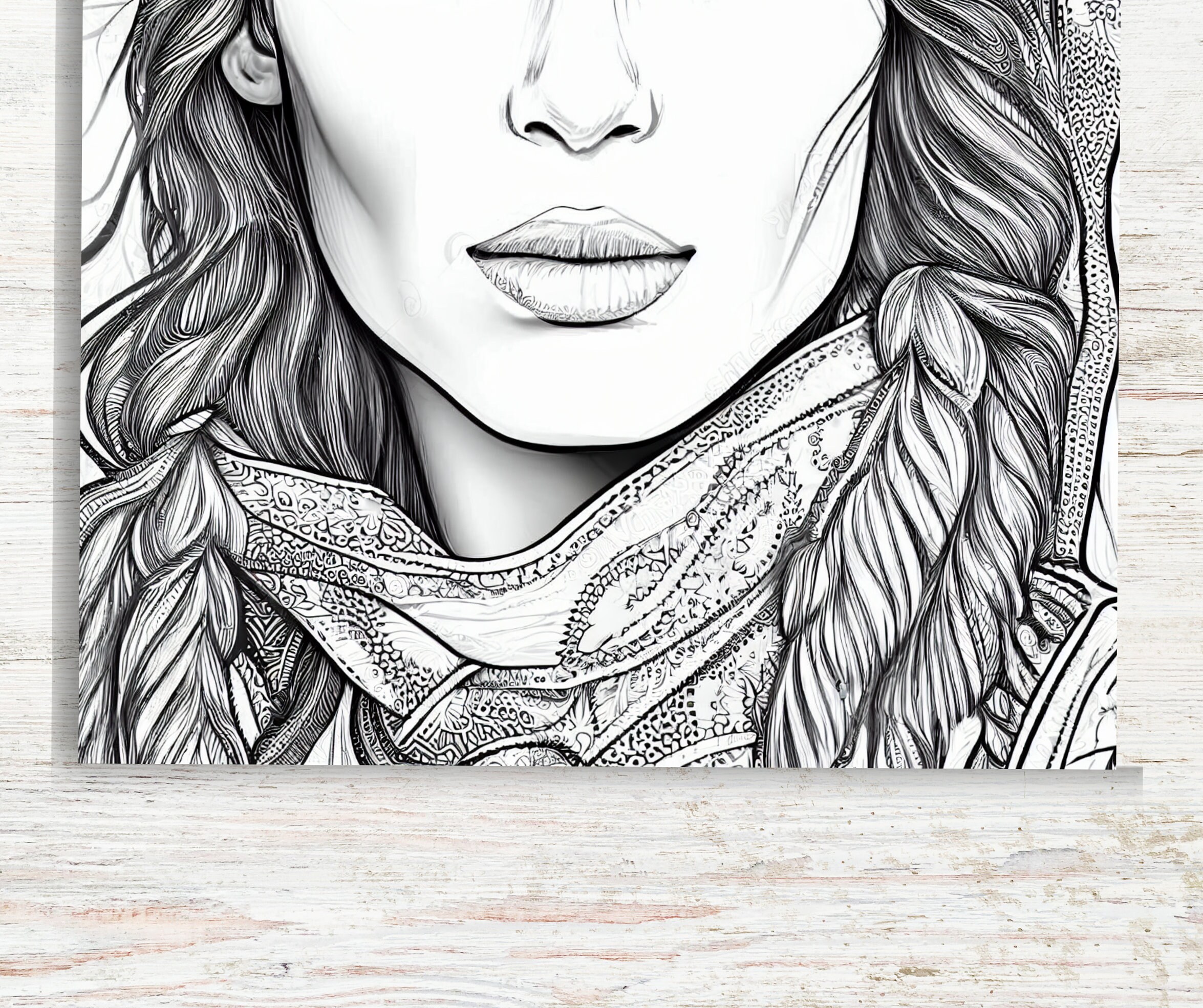 10 Beautiful Boho Women Coloring Pages Printable PDF 10 Pages A4 ...