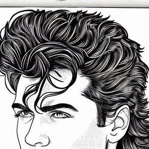 Handsome 80s Style Men Coloring Pages | 1980s Colouring Sheets for ...