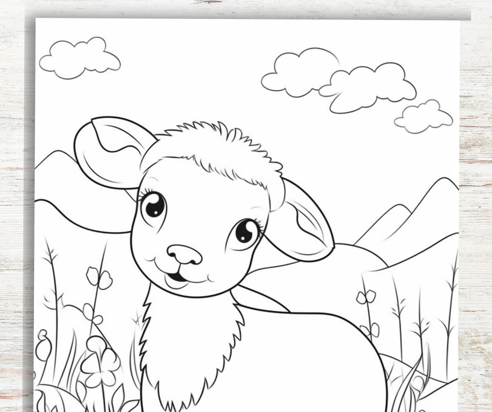 10 Lamb Coloring Pages | Printable PDF A4 | Farm Animal Coloring Sheets ...
