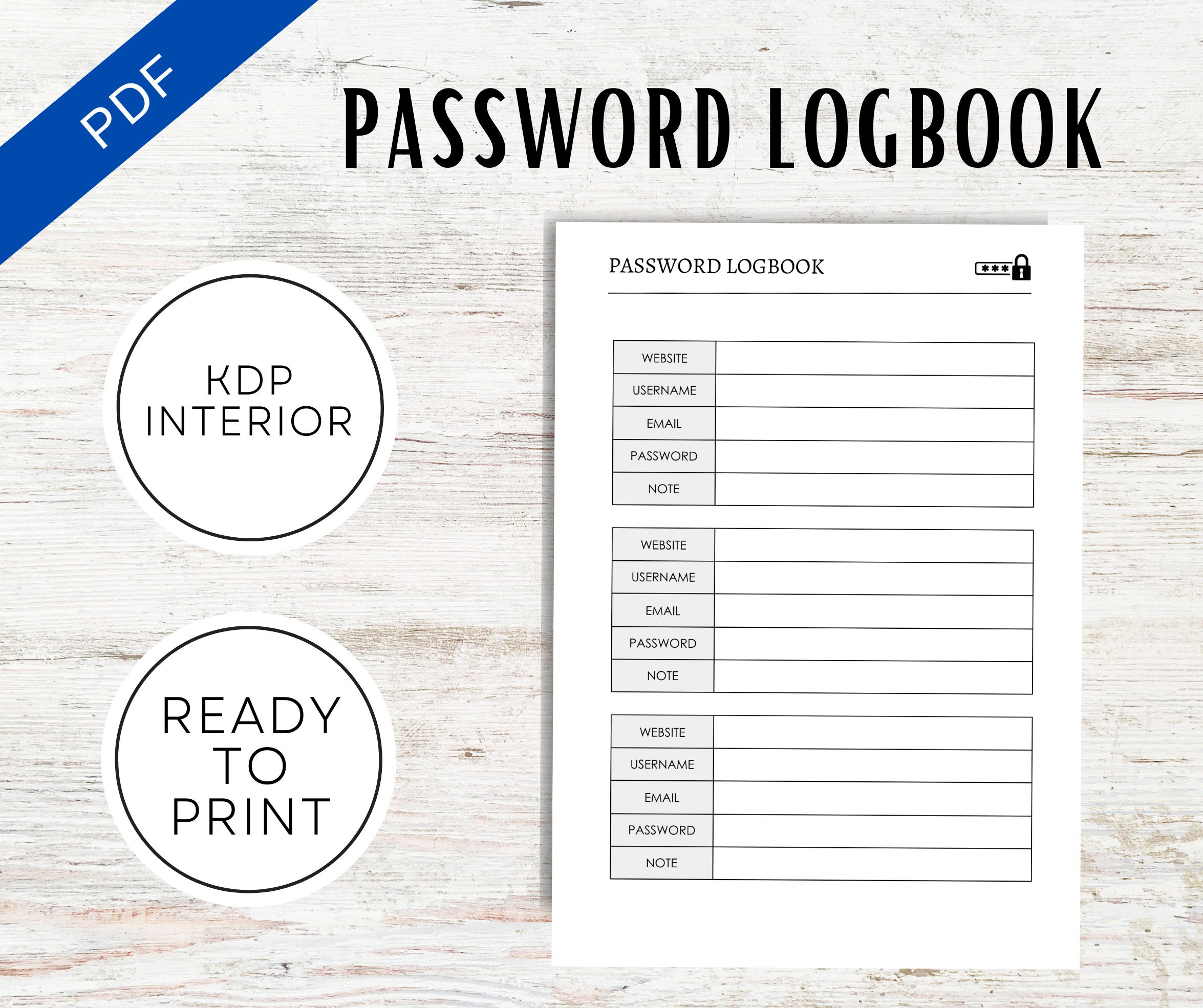 Password Logbook KDP Interior Template Commercial Use - Etsy