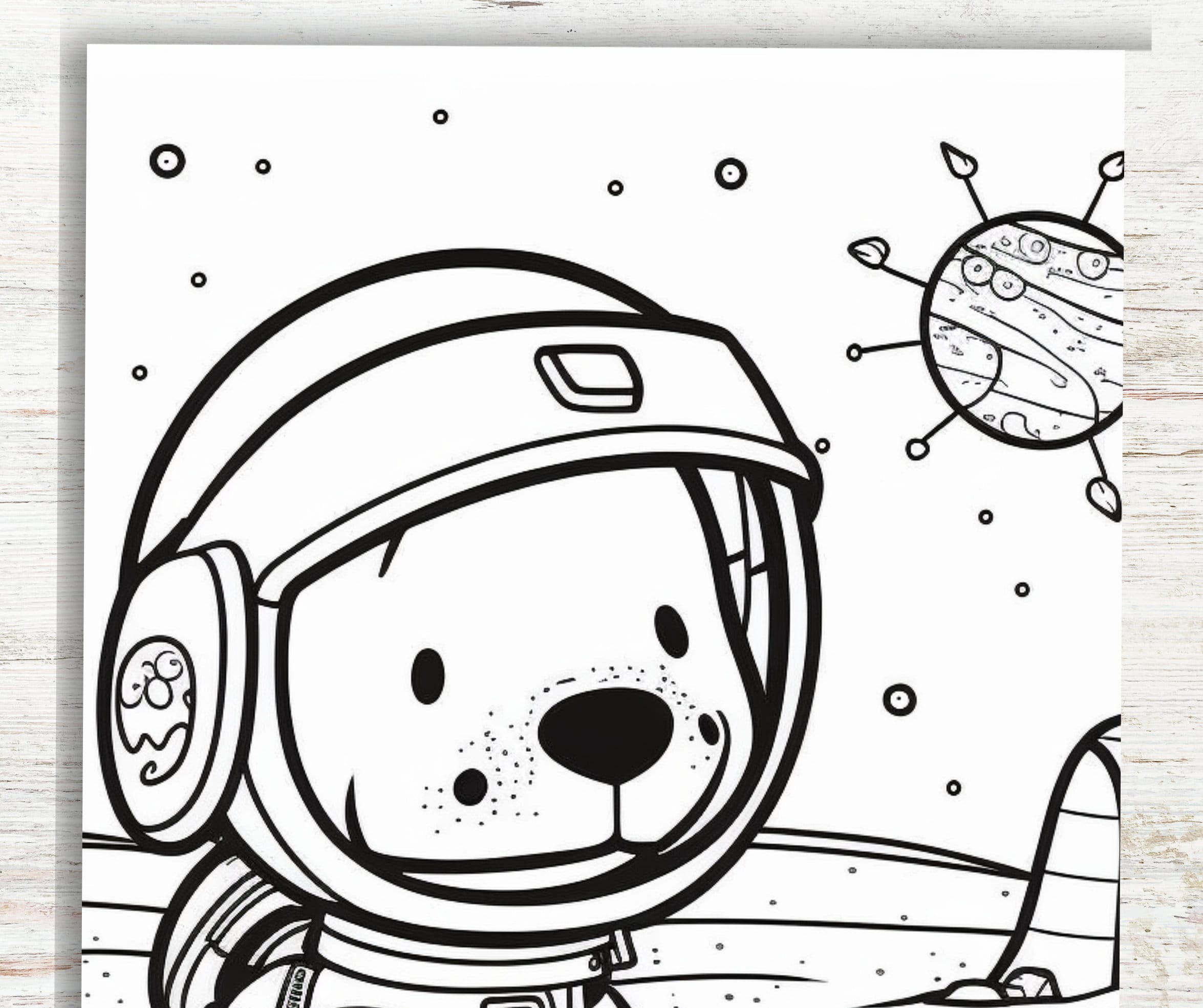 KDP Interior 50 Dogs in Space Coloring Pages 8.5 X 11 Printable PDF ...