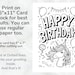 Happy Birthday Unicorn Coloring Card - Printable Digital Download ...