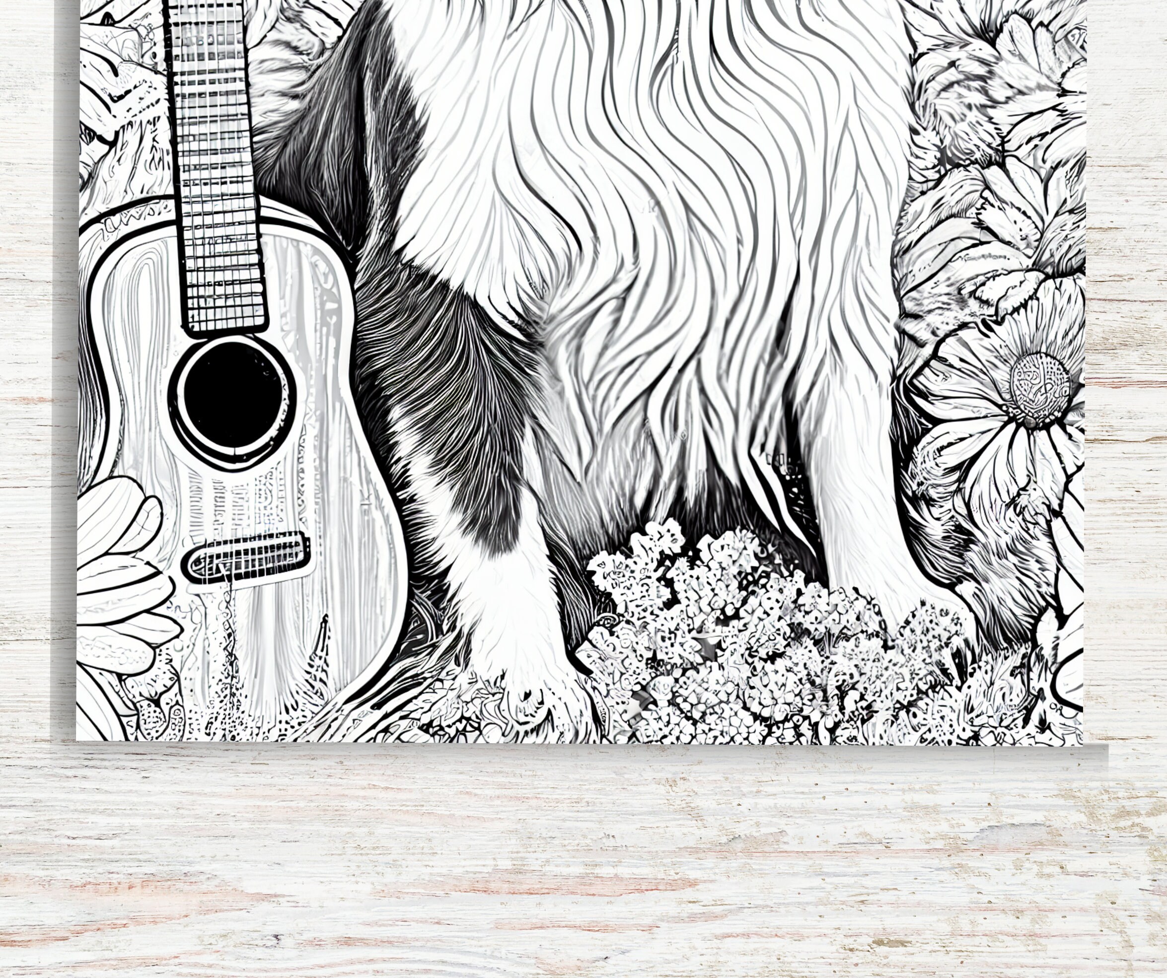 10 Cute Dogs With Guitars Printable Dog Breed Coloring Sheets for Teens ...