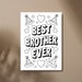 Best Brother Ever Printable Coloring Card | Digital Download | Fun DIY ...