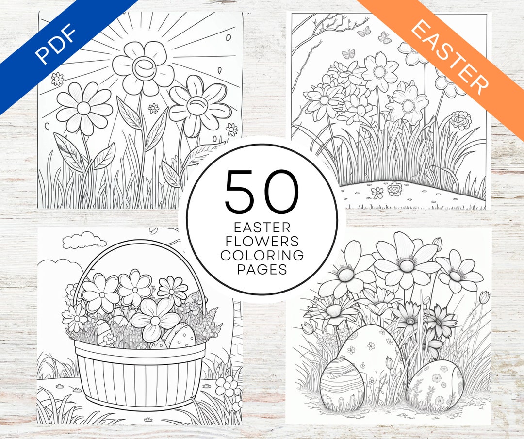 KDP Interior Easter Flowers Coloring Pages | 8.5" X 11" Printable PDF ...