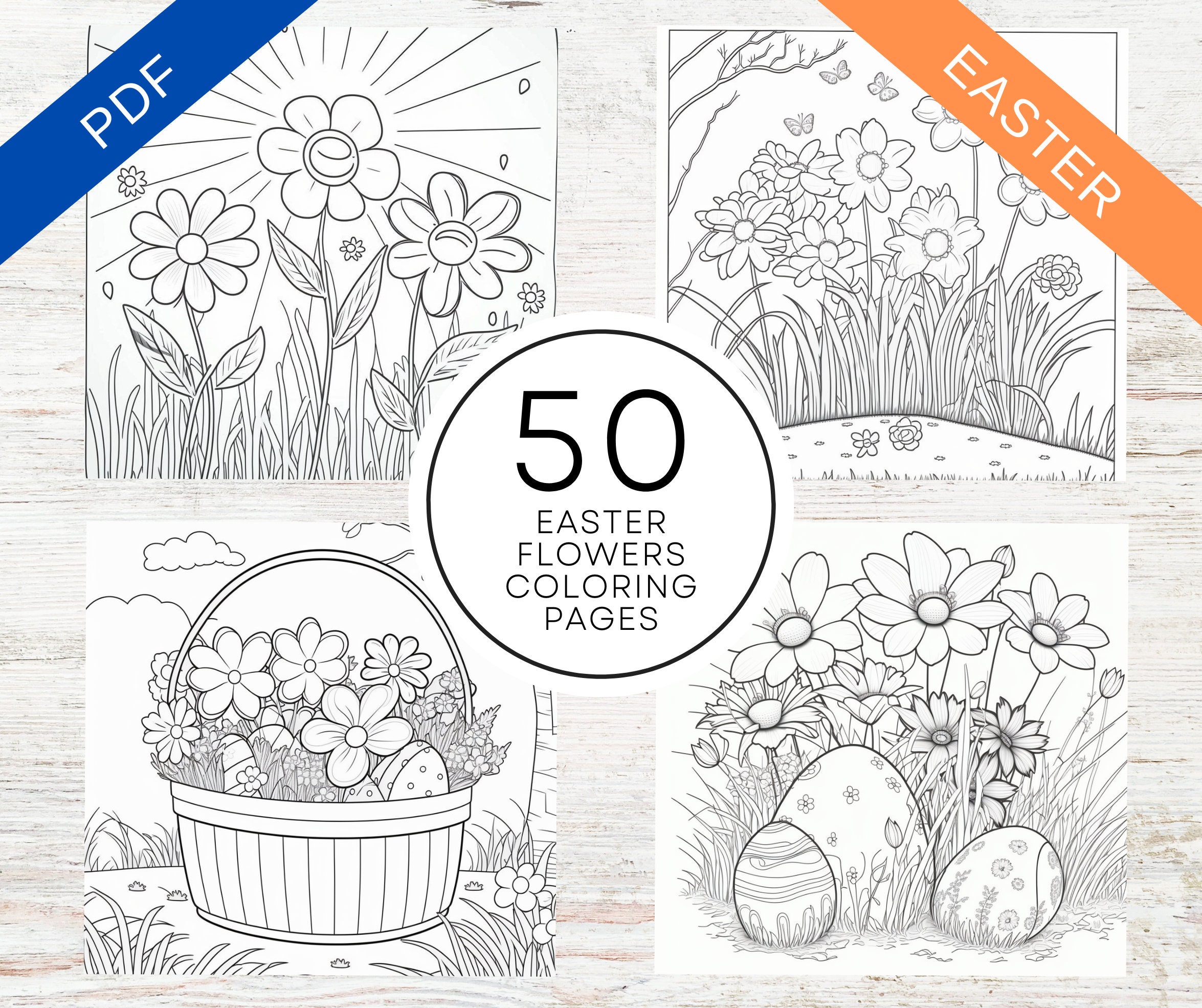 Coloring Pages Of Easter Flowers