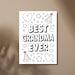 Best Grandma Ever Printable Coloring Card - Digital Download Mother's ...