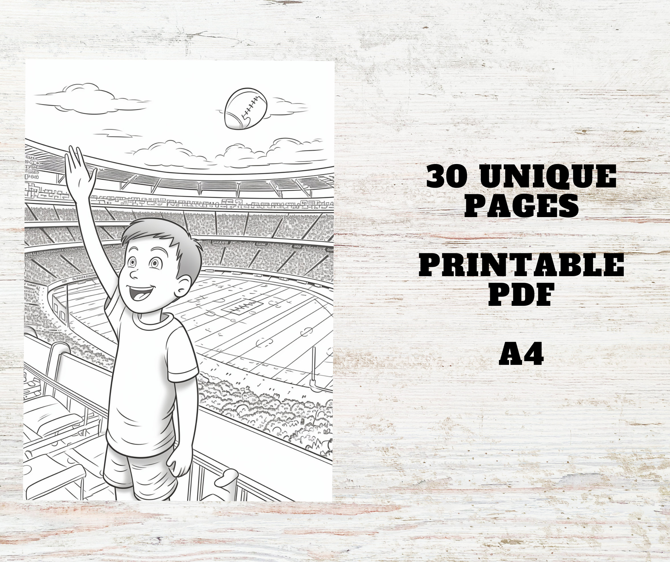 30 American Football Coloring Pages for Kids | A4 Printable PDF ...