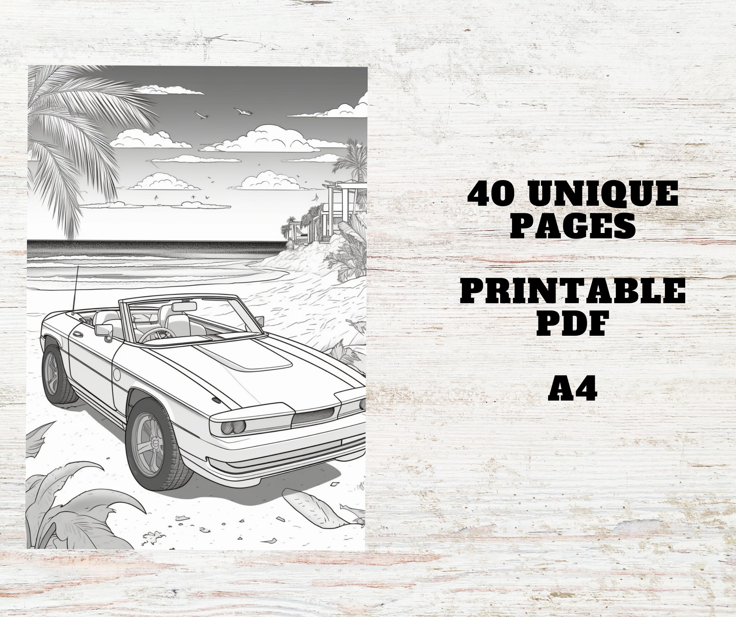 40 Cool Cars Coloring Pages | Printable PDF 40 Pages A4 | Unique ...