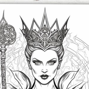 Evil Queen Coloring Pages | Printable PDF | 8.5"x11" | Realistic ...