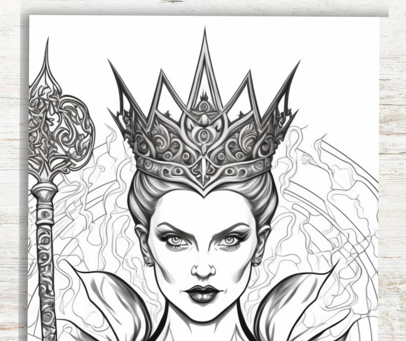 Evil Queen Coloring Pages | Printable PDF | 8.5"x11" | Realistic ...