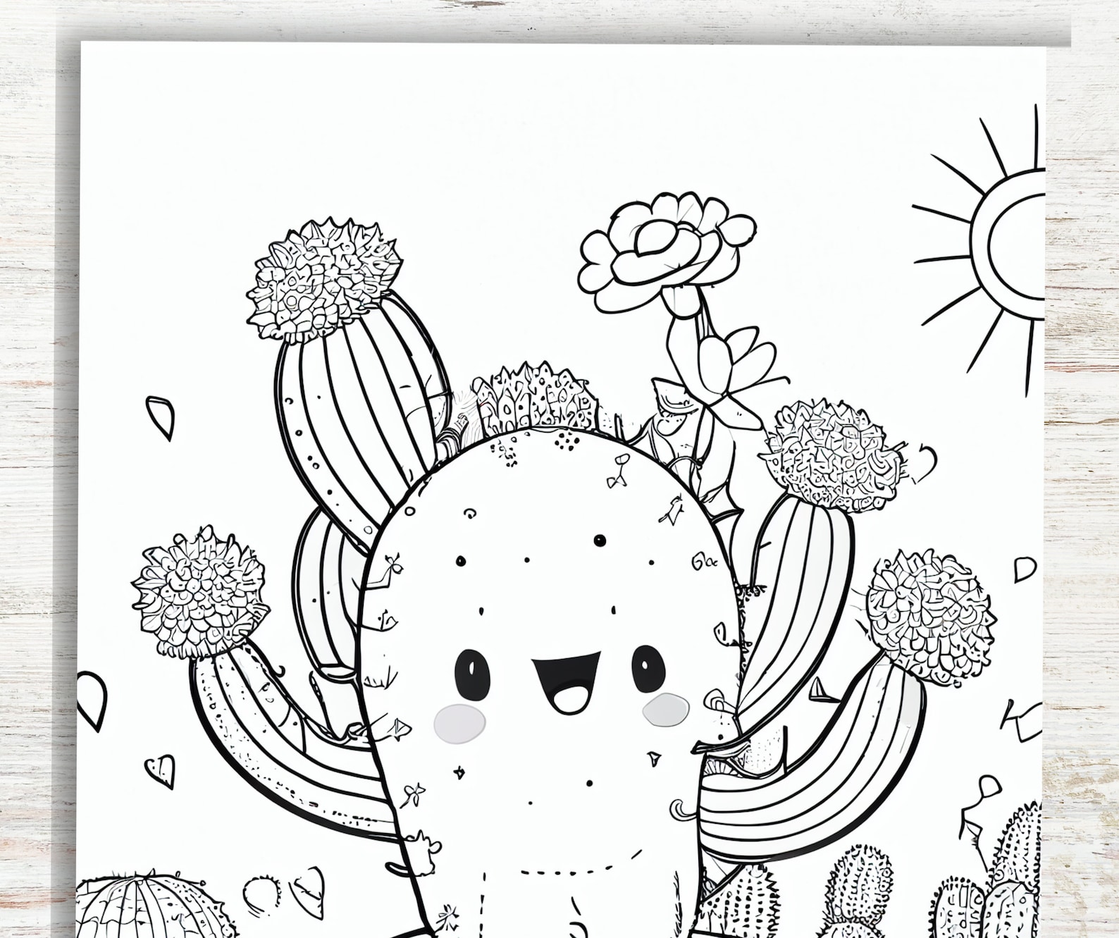 Cute Cactus Coloring Pages Printable PDF 10 Pages A4 for - Etsy