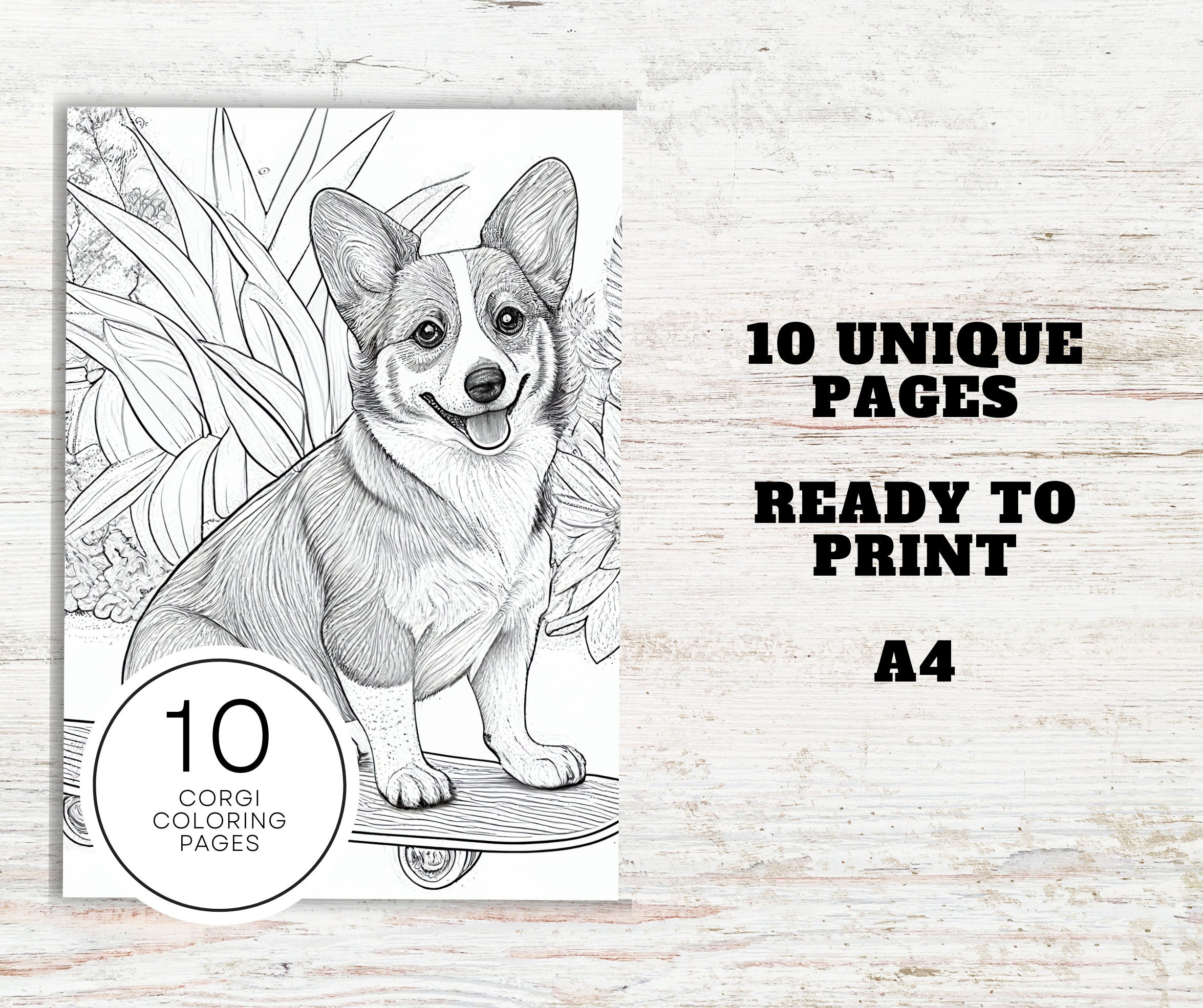 10 Cute Corgi Dogs Coloring Pages Printable Dog Coloring Sheets for ...
