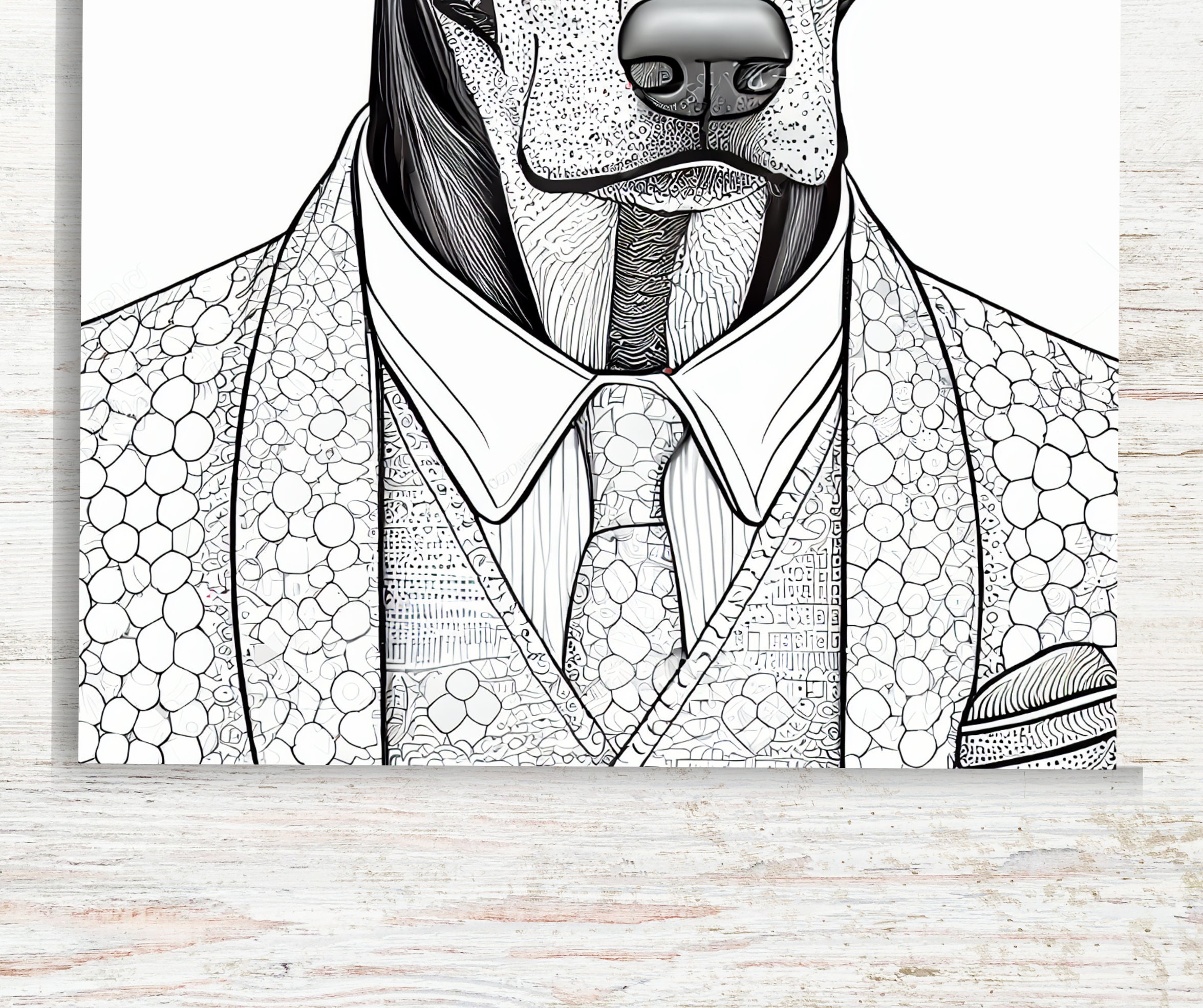 10 Dogs in Suits Coloring Pages | Printable Dog Coloring Sheets for ...