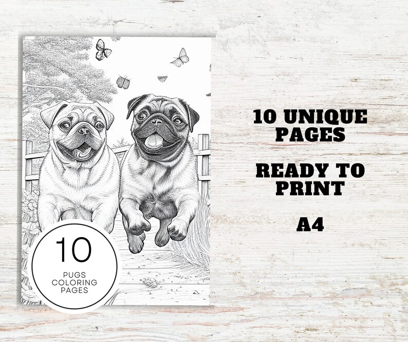 10 Cute Pugs Coloring Pages | Printable Dog Coloring Sheets for Teens ...