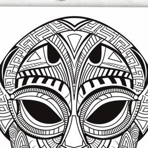 10 African Mask Coloring Pages | A4 Printable PDF | Pattern Coloring ...