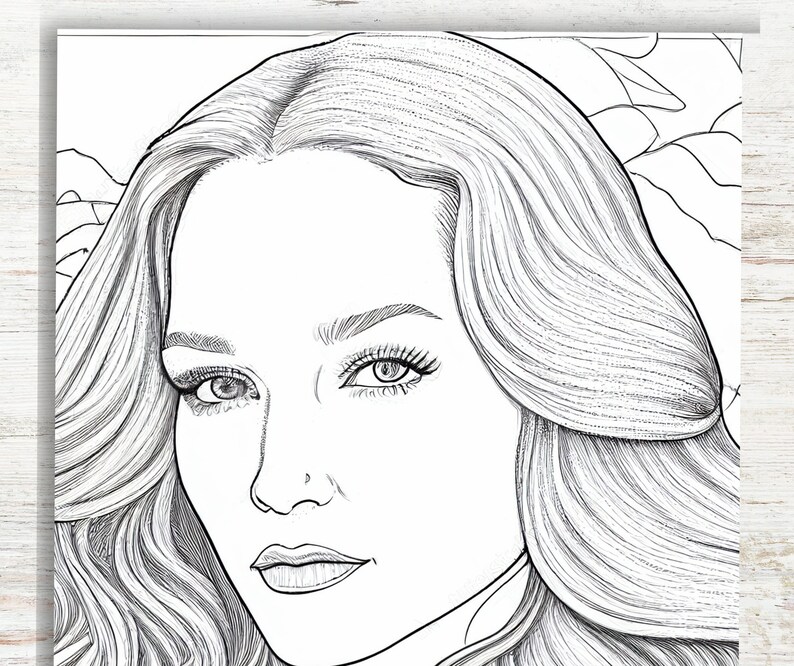 Beautiful 70s Style Women Faces Coloring Pages 1970s Colouring Sheets ...