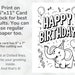 Happy Birthday Elephant Coloring Card | Digital Download | Printable ...