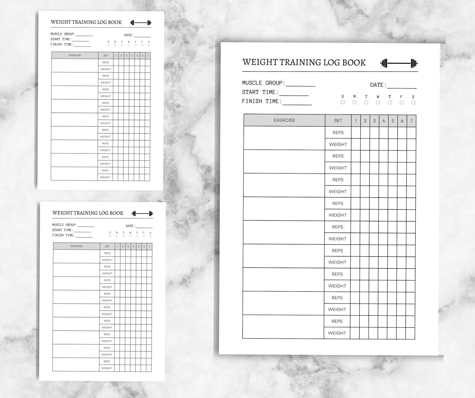 Weight Lifting Printable Logbook | 6"x9" KDP Interior | Workout Log ...