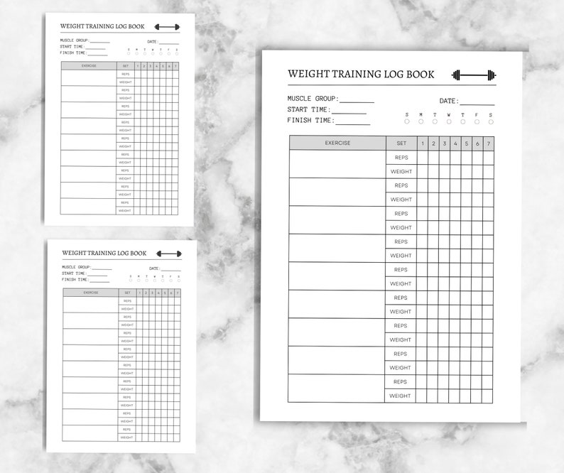 Weight Lifting Printable Logbook | 6"x9" KDP Interior | Workout Log ...