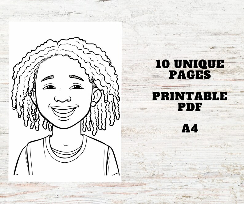 10 Happy Black Boys Coloring Pages | Printable PDF A4 | Inclusive Cute ...