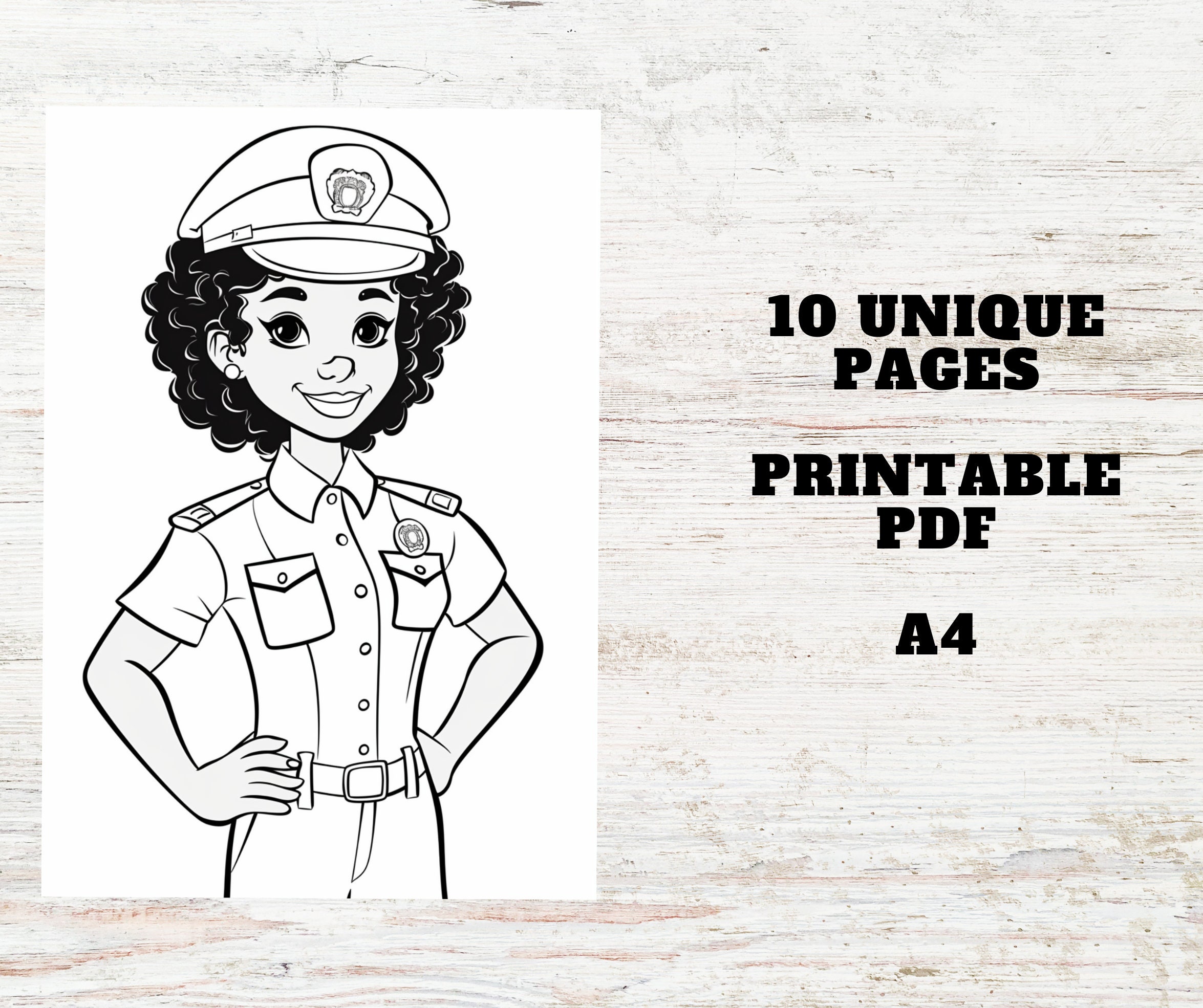 10 Black Girls at Work Coloring Pages | Printable PDF A4 | Inclusive ...