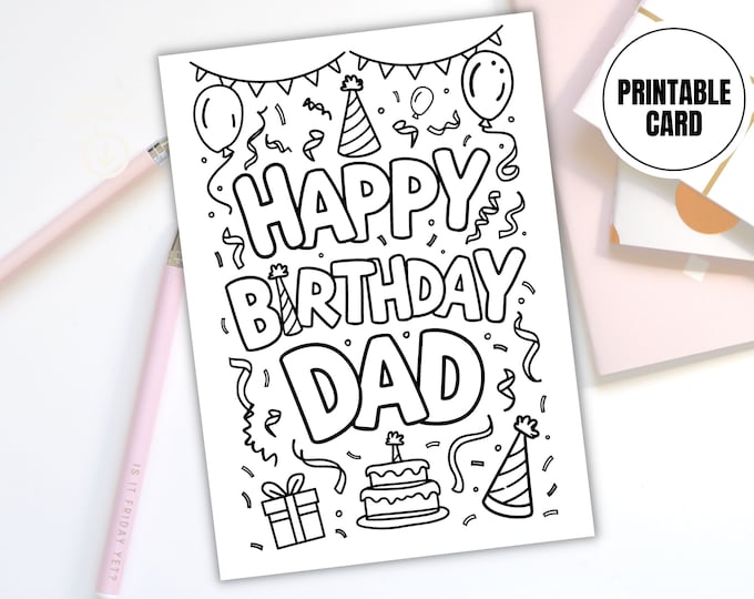 Best Uncle Ever Printable Coloring Card | Digital Download | Fun ...