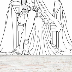 30 Black Queen Coloring Pages | Printable PDF A4 | Adult Coloring Book ...