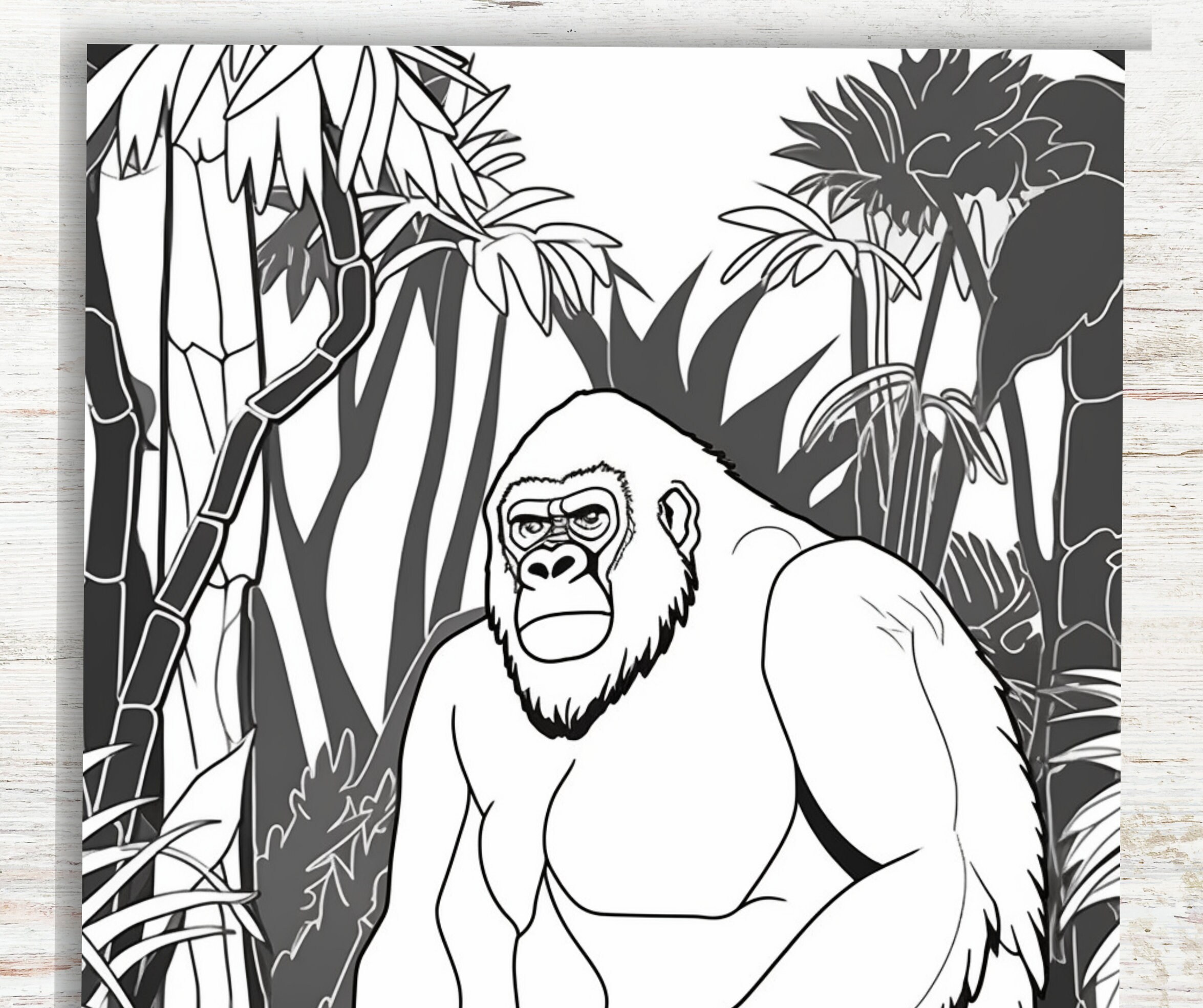 10 Gorilla Coloring Pages | Printable PDF A4 | Mighty Apes | Jungle ...