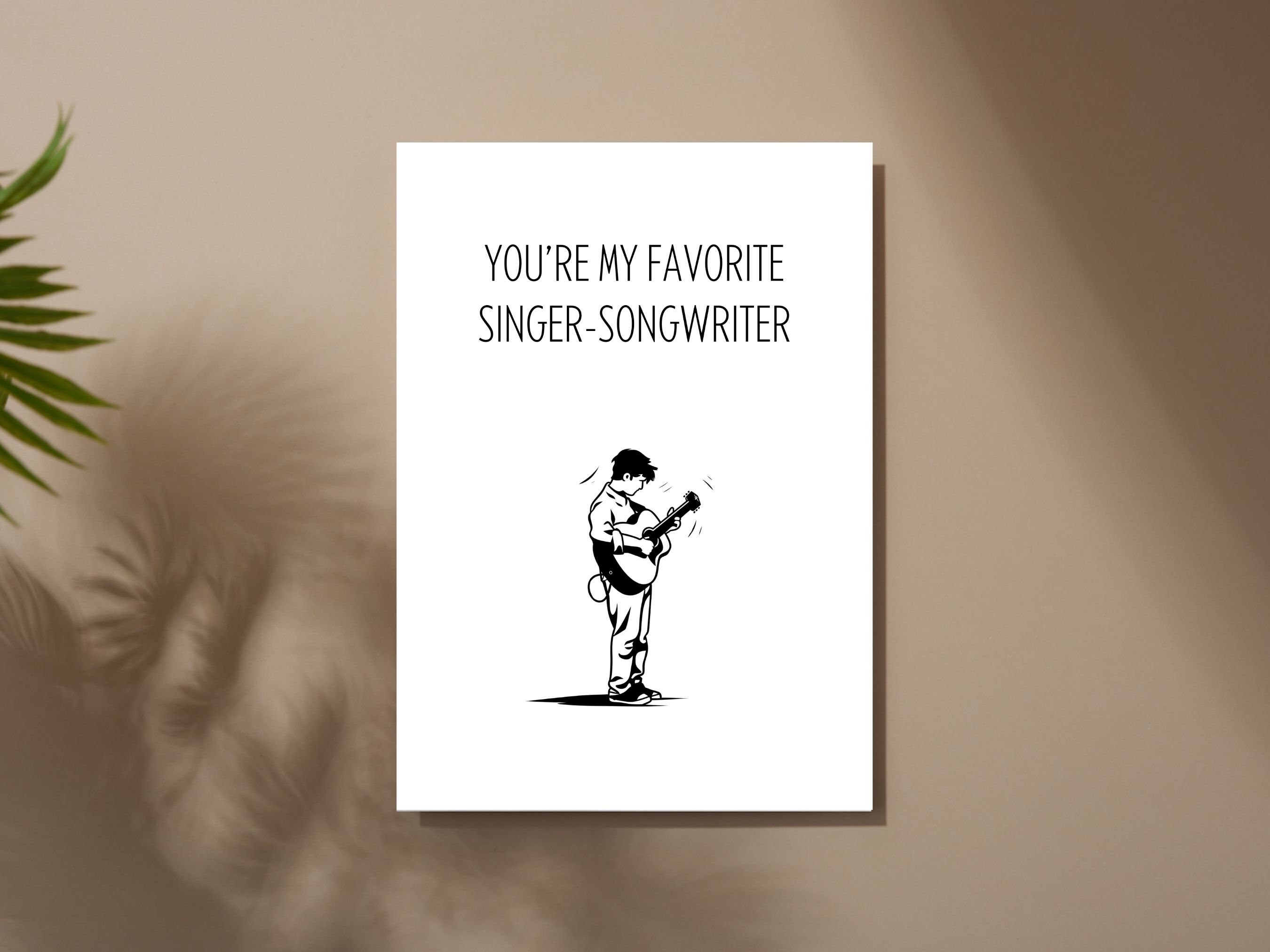 Printable Minimalistic Singer-songwriter Greeting Card - Digital ...