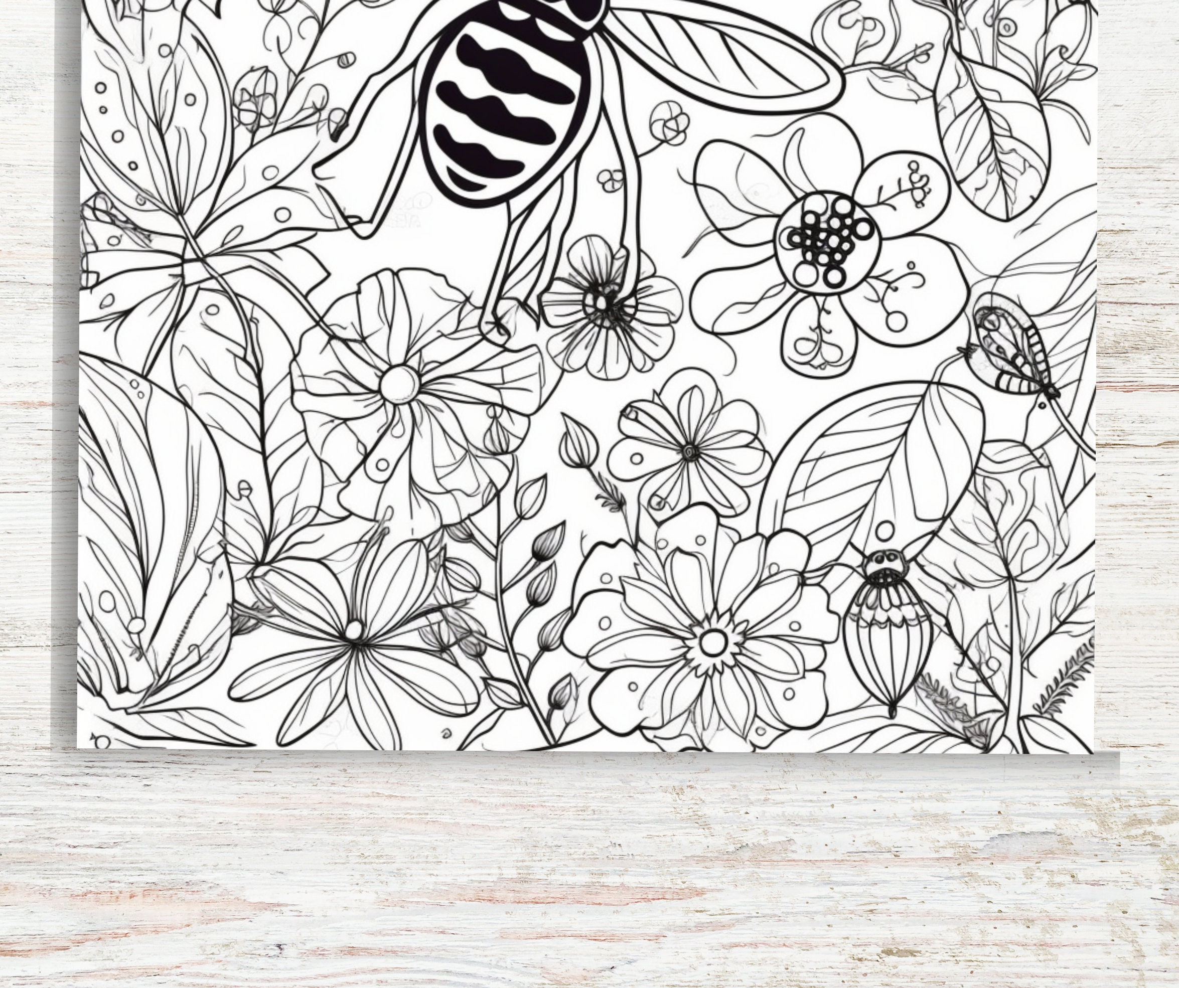 10 Bugs & Flowers Coloring Pages | Printable PDF A4 | Spring Insects ...