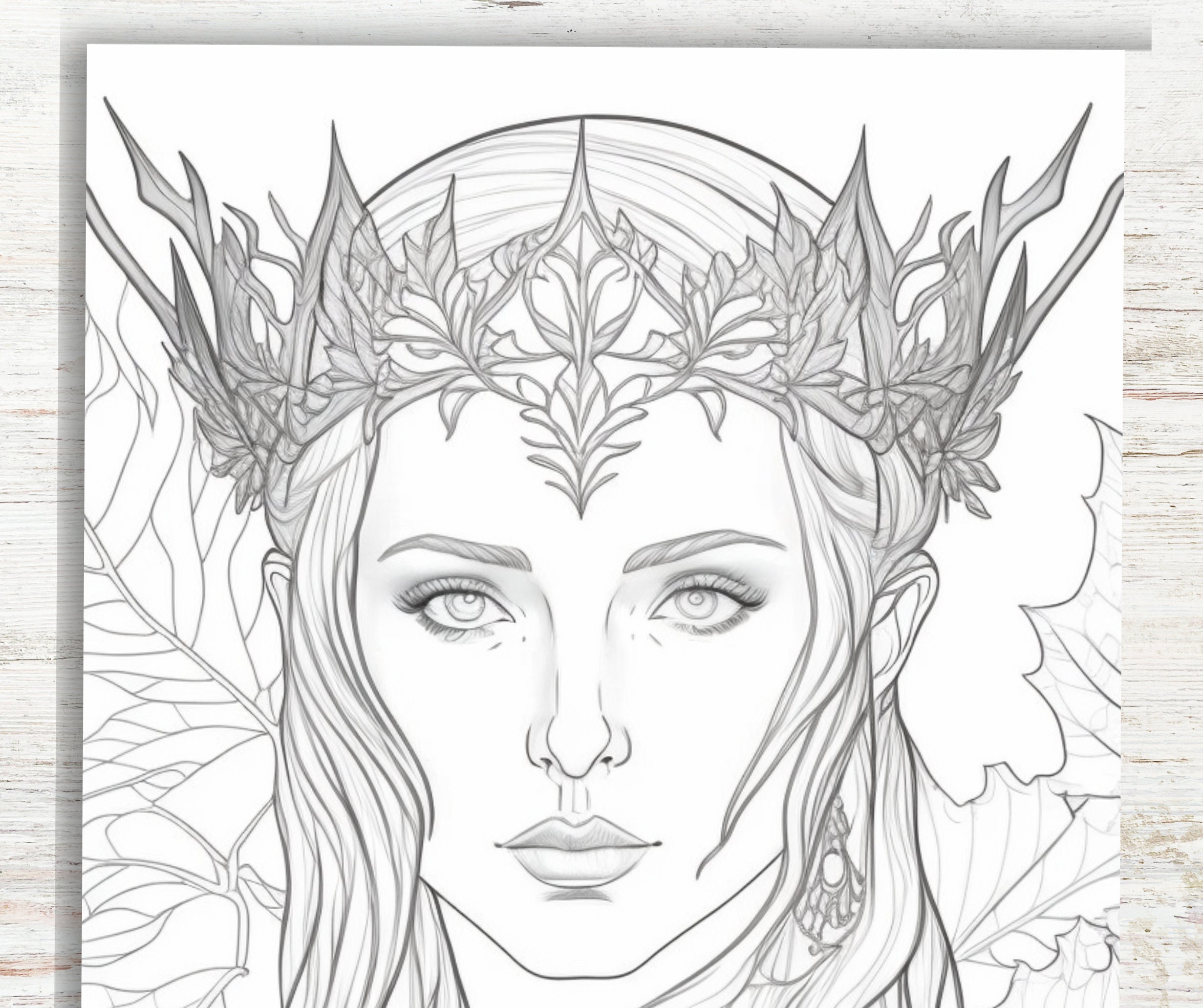 KDP Interior 50 Elf Women Coloring Pages 8.5 X - Etsy