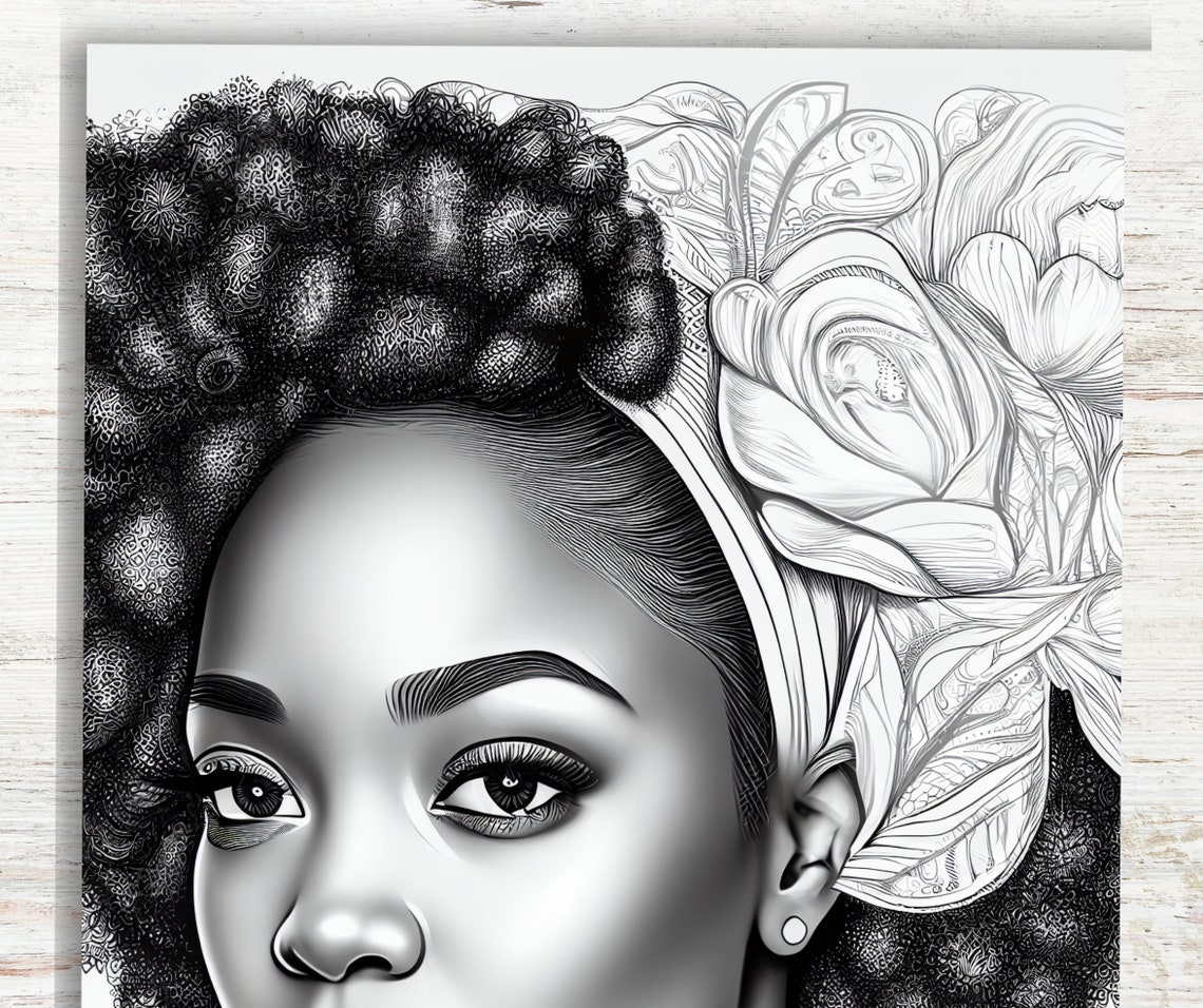 Beautiful Black Women Coloring Pages for Adults Printable PDF 10 Pages ...
