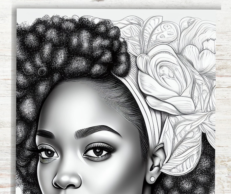 Beautiful Black Women Coloring Pages for Adults Printable PDF 10 Pages ...