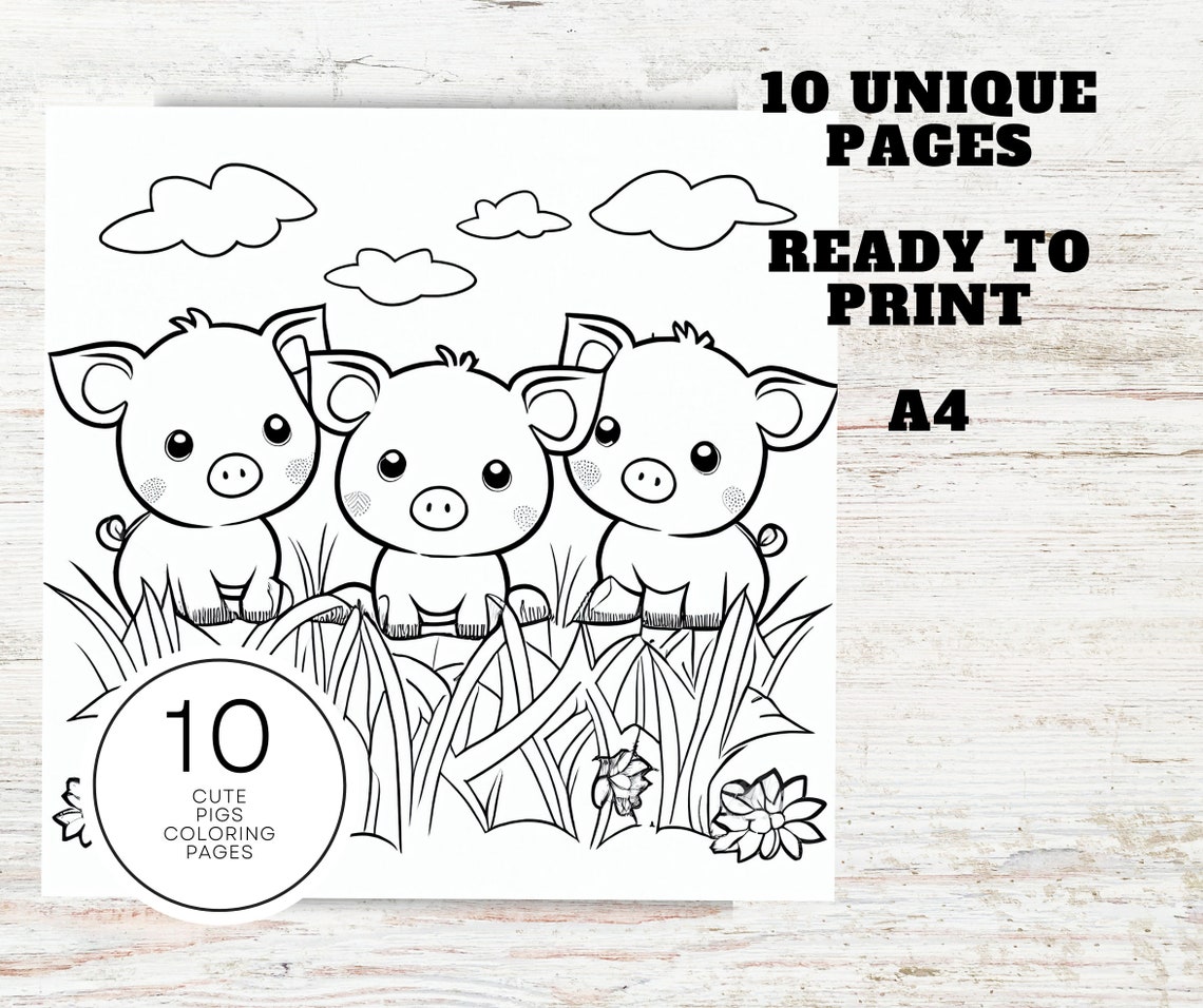 10 Cute Pig Coloring Pages | Animal Coloring Sheets for Kids & Adults ...