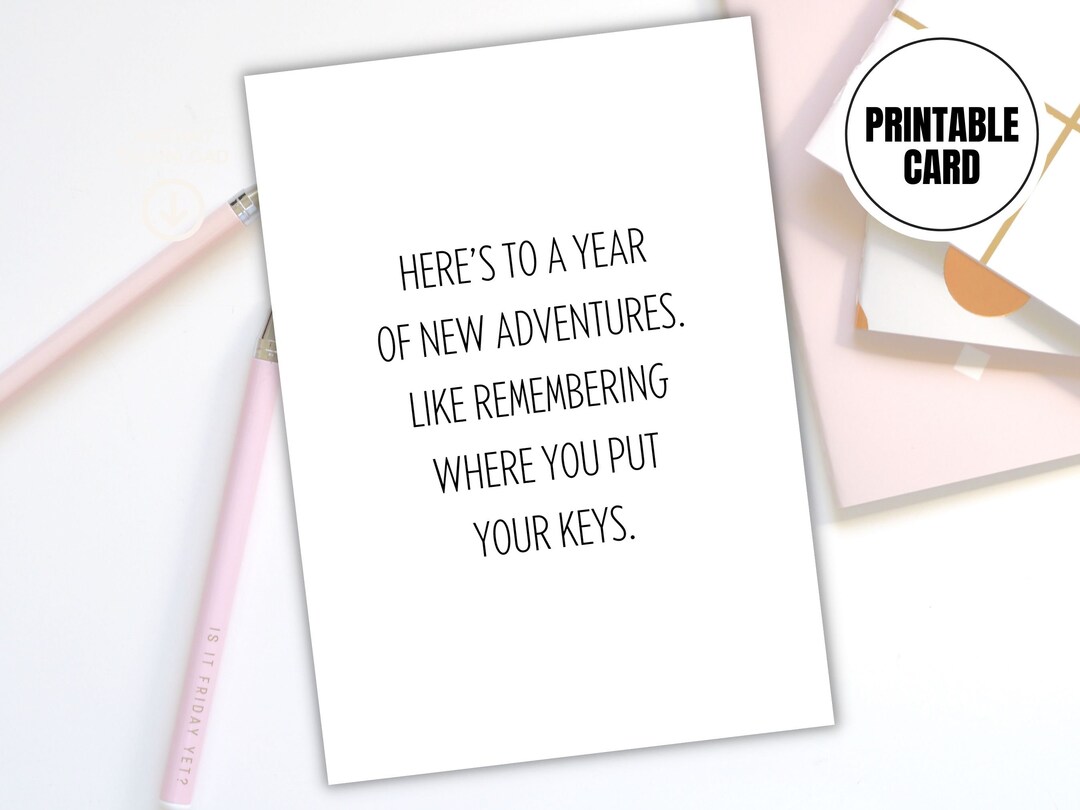 Humorous Birthday Card, Sarcastic Printable Greeting Card, Digital ...