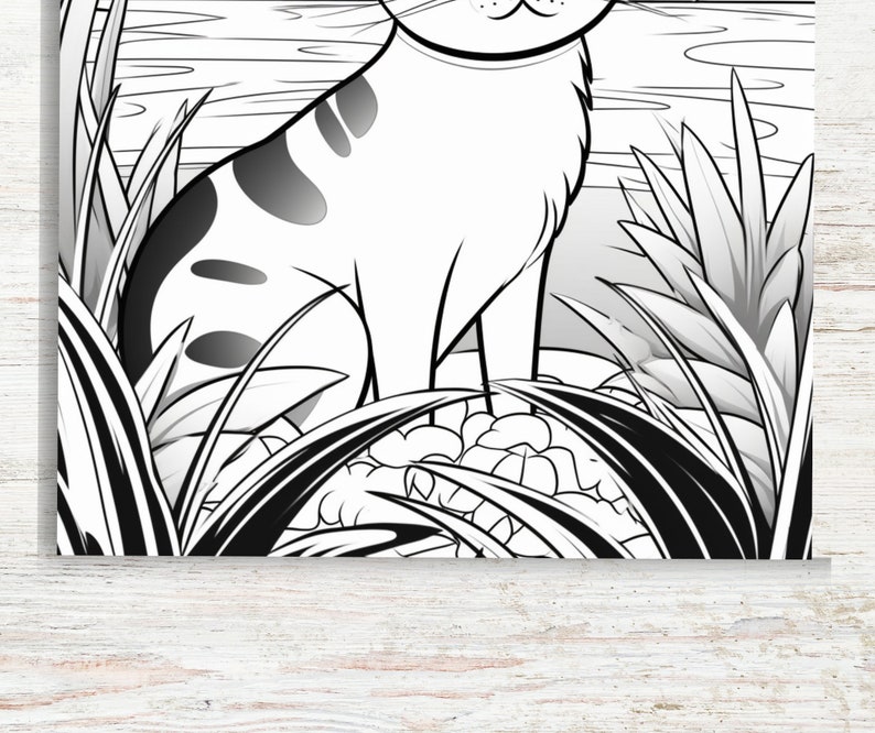30 Cats on Vacations Coloring Pages Printable PDF 30 Pages A4 Summer ...