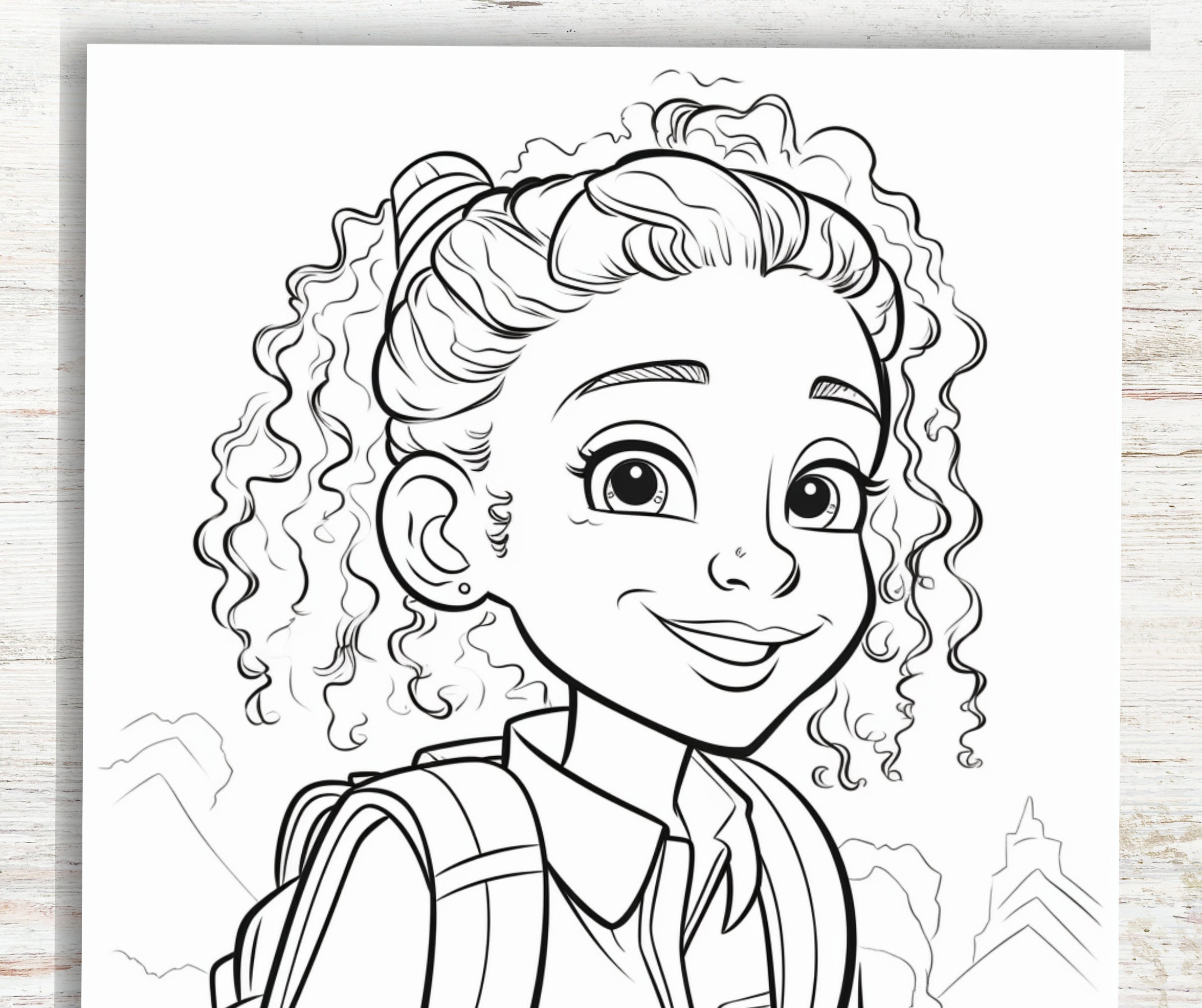 10 Black Girls at School Coloring Pages | Printable PDF A4 | Cute Kids ...