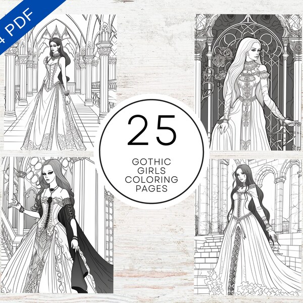 Goth Girl Coloring Pages Printable - Etsy