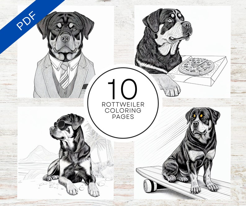 10 Rottweiler Coloring Pages | Printable Dog Coloring Sheets for Teens ...