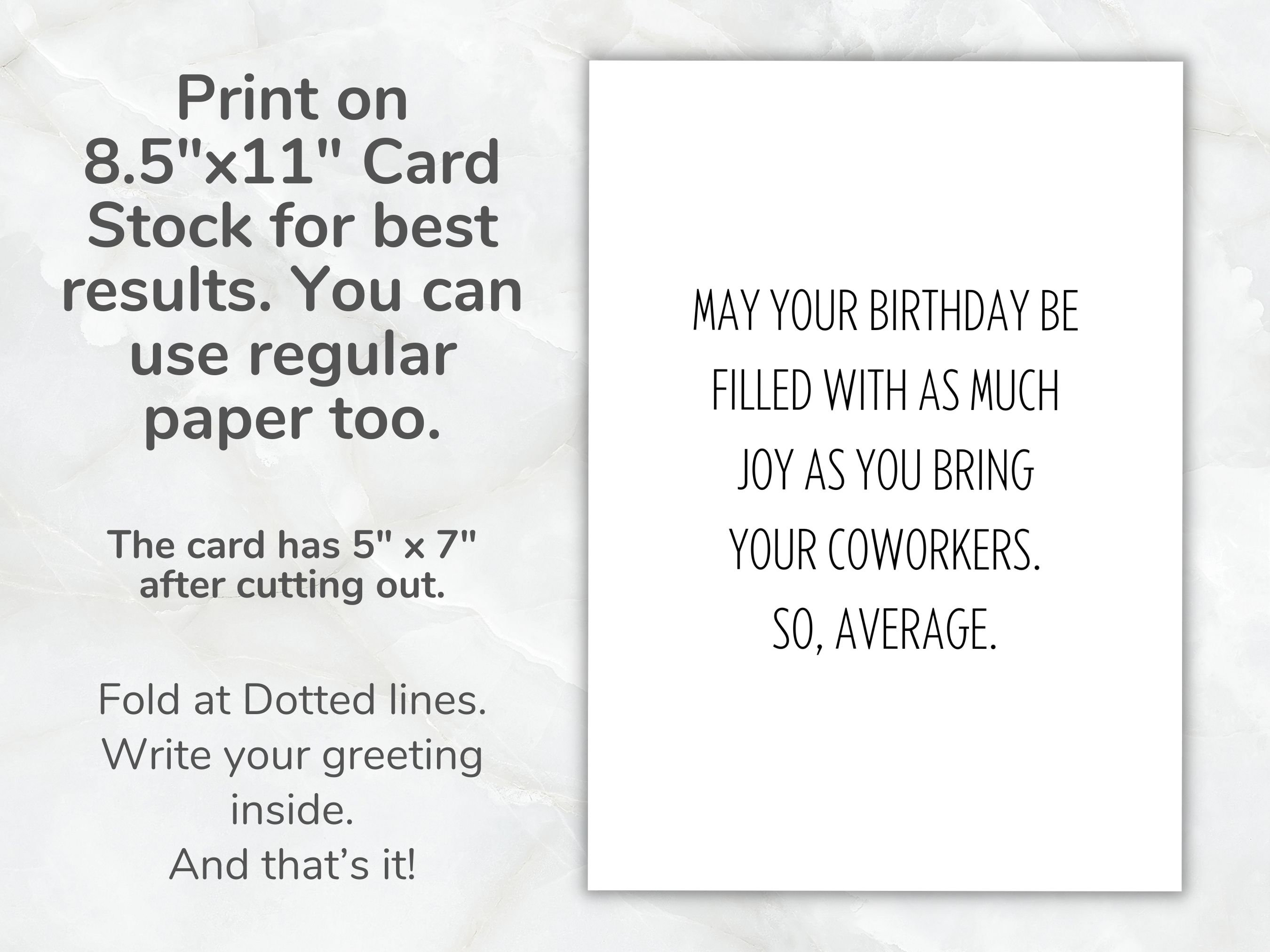 Funny Coworker Birthday Card, Humorous Office Celebration Digital ...