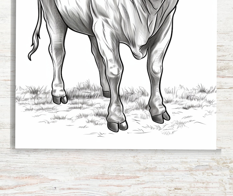 10 Bull Coloring Pages for Teens & Adults | A4 Printable Animal ...