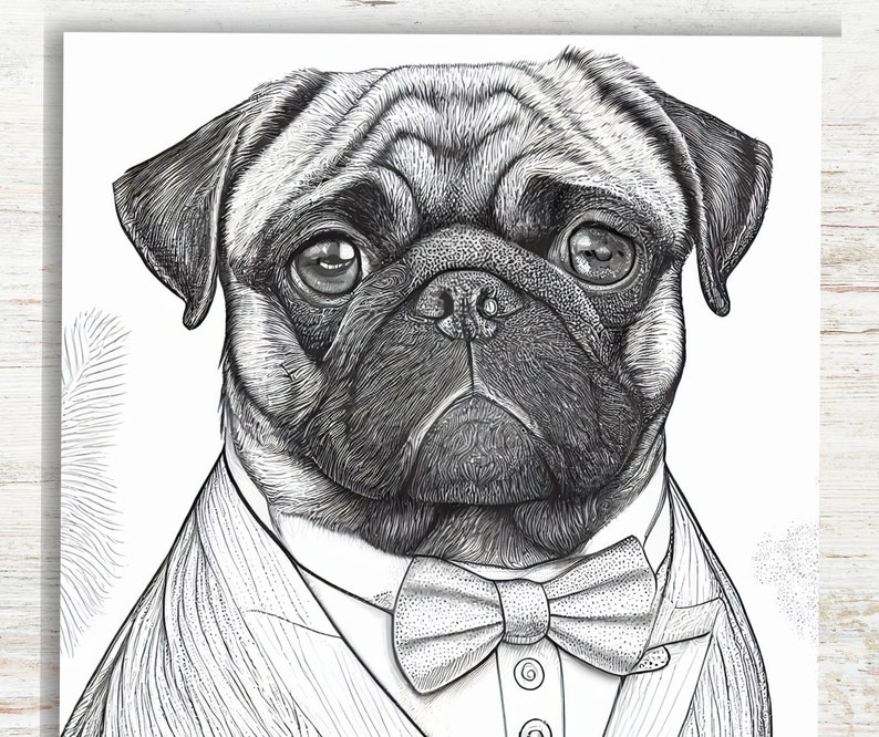 10 Cute Pugs Coloring Pages Printable Dog Coloring Sheets for Teens ...
