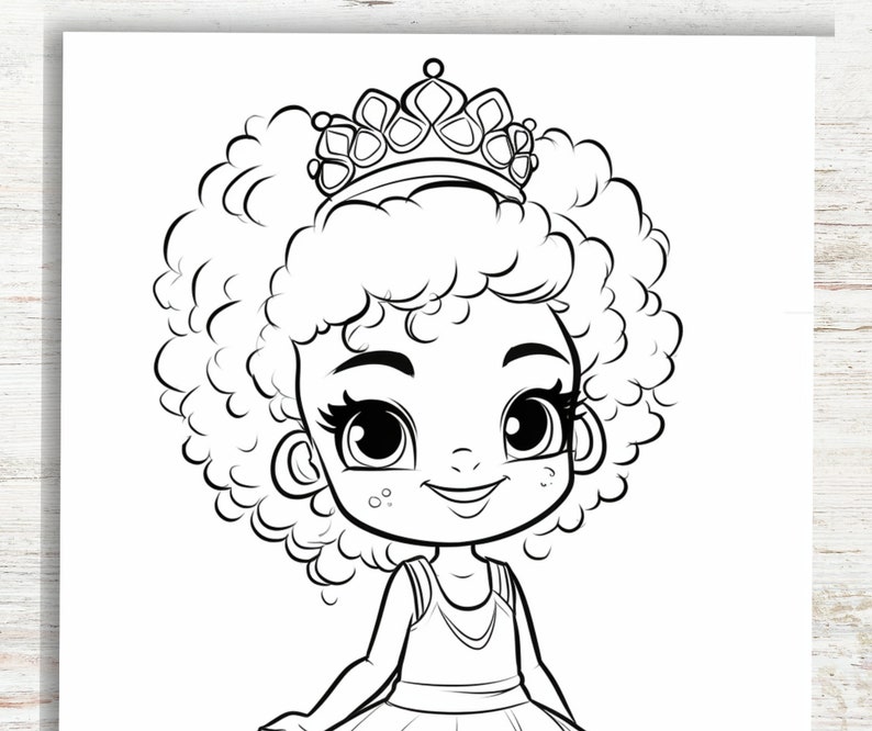 50 Chibi Black Girls Coloring Pages Printable PDF A4 Cute Kids Coloring ...