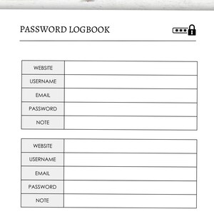 Password Logbook KDP Interior Template | Commercial Use Printable ...