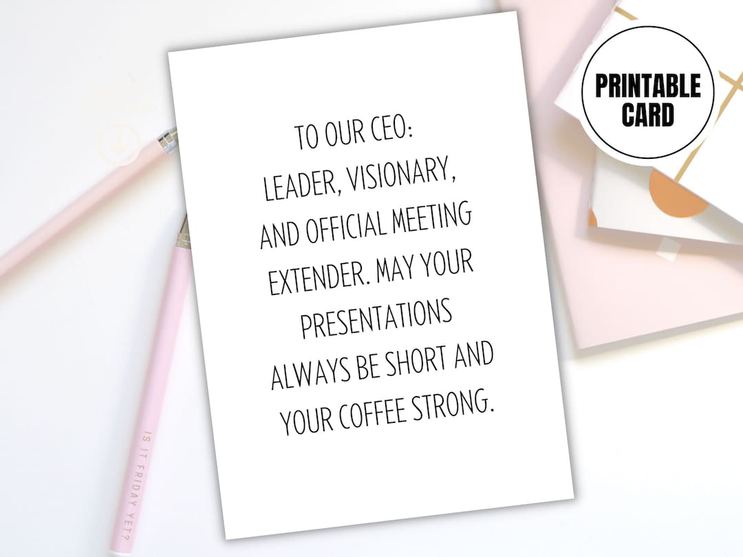 Humorous CEO Appreciation Digital Card - Printable Corporate Boss ...