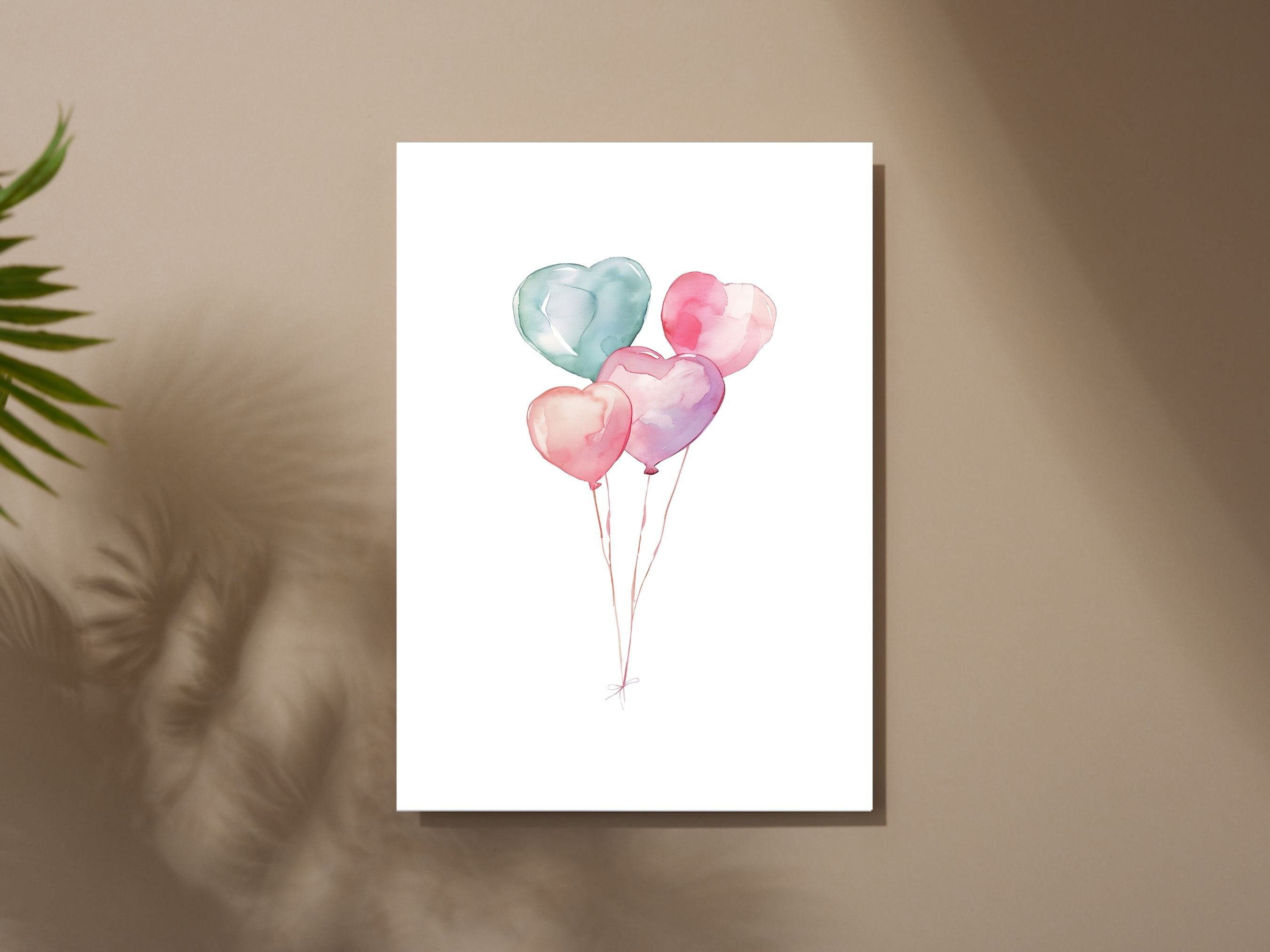 Digital Download Birthday Greeting Card Minimalistic Watercolor ...