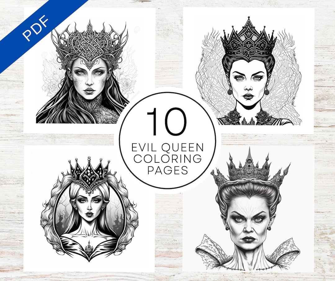 Evil Queen Coloring Pages | Printable PDF | 8.5"x11" | Realistic ...